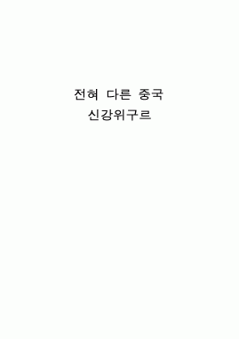 전혀 다른 중국 - 신강위구르-1페이지