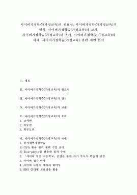 사이버가정학습(가정교육) 필요성, 사이버가정학습(가정교육) 인식, 사이버가정학습(가정교육) 교재, 사이버가정학습(가정교육) 효과, 사이버가정학습(가정교육) 사례, 사이버가정학습(가정교육) 관련 제언 분석-1페이지