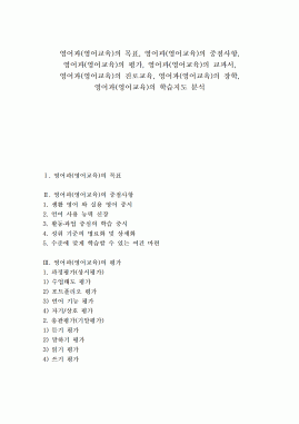 영어과(영어교육)의 목표, 영어과(영어교육)의 중점사항, 영어과(영어교육)의 평가, 영어과(영어교육)의 교과서, 영어과(영어교육)의 진로교육, 영어과(영어교육)의 장학, 영어과(영어교육)의 학습지도 분석-1페이지