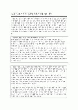 한,일간 무역의 구조적 역조현황과 개선방안-1페이지