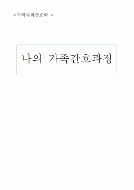 (지역간호) 가족간호과정-1페이지