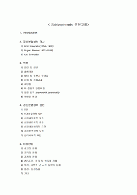 정신분열(schizophrenia) case study-1페이지