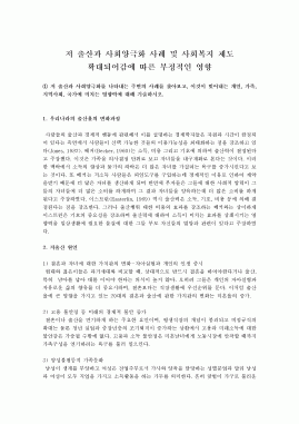 저 출산과 사회양극화 사례 및 사회복지 제도 확대되어감에 따른 부정적인 영향-1페이지