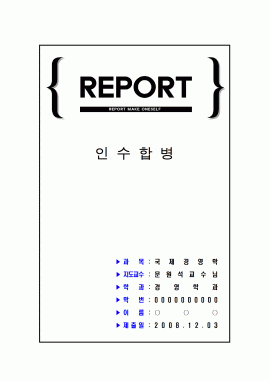 국제경영학(인수합병)-1페이지