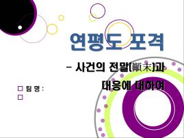 [연평도포격]북한의 연평도 포격, 왜? - 연평도 포격 사건의 배경 및 과정 조사, 군 대응 논란, 북한 도발에 대한 대책 모색 등-1페이지