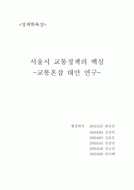 도시교통문제 : 서울시 교통정책 연구-1페이지