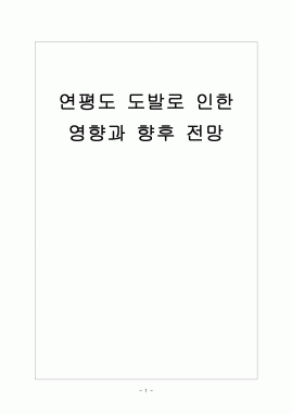 [연평도사태]연평도 도발로 인한 영향과 향후 전망 보고서-1페이지