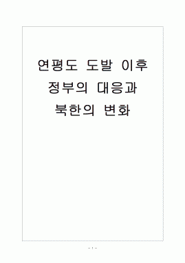 [연평도사태]연평도 도발 이후 정부의 대응과 북한의 변화 보고서-1페이지