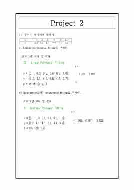 매트랩 프로그매 (polynomial, interpolation, quad)-1페이지