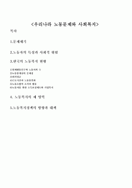 우리나라 노동문제와 사회복지-1페이지