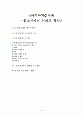 원조관계의 원리와 특성-사회복지실천론-케이스워크관계-1페이지