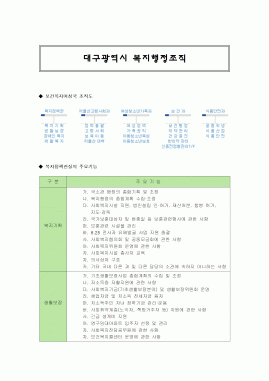 [대구광역시의 복지행정조직과 기능]-1페이지