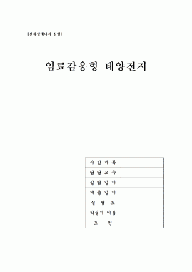 [공학/컴퓨터/통신] 연료감응형태양전지실험-1페이지