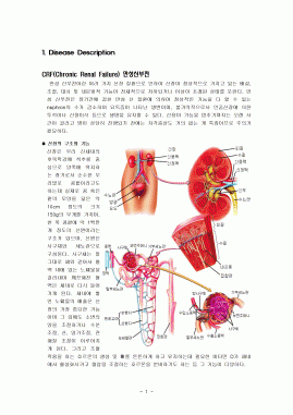 [간호성인내과실습case study] 만성 신부전 CRF Chronic Renal Failure 케이스 스터디-1페이지