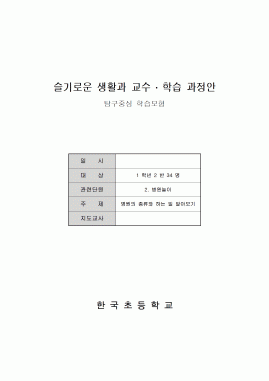 슬기로운생활 수업지도안-2.병원놀이-병원의_종류와_하는일(탐구학습)-1페이지