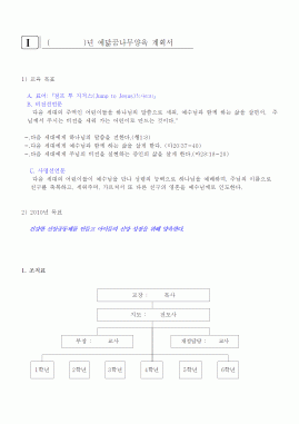 교회학교아동부계획안-1페이지