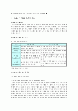 Keller의 ARCS 모델의 장점과 단점, 구성요소에 따른 전략, 수업설계-1페이지