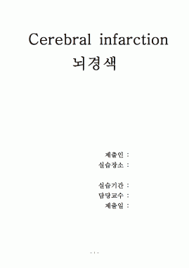 [간호학]뇌경색[Cerebral infarction]-1페이지