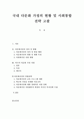 국내 다문화 가정의 현황 및 사회통합 전략 고찰-1페이지