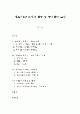 버스전용차로제의 현황 및 발전전략 고찰-1페이지