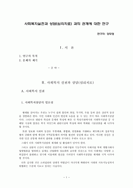 사회복지실천과 상담(심리치료) 과의 관계에 대한 연구-1페이지