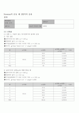 Newton의 운동 제 2법칙의 응용-1페이지