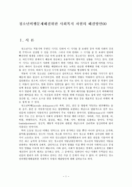 청소년비행문제해결위한 사회복지 차원의 해결방안00-1페이지