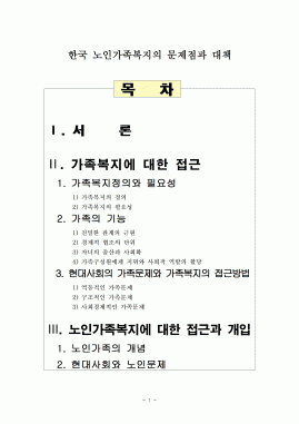 한국 노인가족복지의 문제점과 대책-1페이지