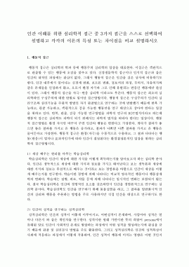 인간 이해를 위한 심리학적 접근 중 3가지 접근을 스스로 선택하여 설명하고 각각의 이론의 특성 또는 차이점을 비교 설명-1페이지