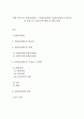 세계 각국국의 사회보장제도- [실업보상제도] 실업보상제도의 필요성 과 유형 및 구성요소와 현황 및 재정, 배경-1페이지