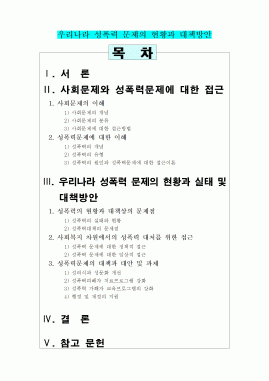 우리나라 성폭력 문제의 현황과 대책방안-1페이지