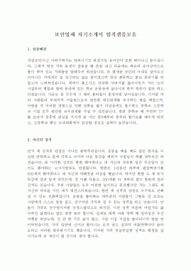 보안업체+자동차영업사원 자기소개서 합격샘플-1페이지