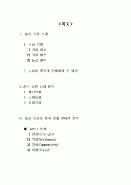 농심 신라면의 중국 진출 성공 마케팅 전략 분석-1페이지