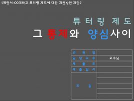 튜터링 제도에 대한 현황과 문제점 파악 발표 자료-1페이지