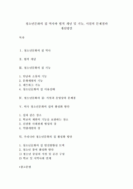 청소년문화의 집 역사와 법적 개념 및 기능, 시설의 문제점과 개선방안-1페이지