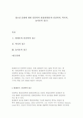 청소년 문화에 대한 인류학적 관점(발생론적-인간학적, 역사적, 놀이론적 접근)-1페이지