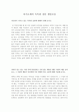 자기소개서돌발질문합격 샘플 예문&자기소개서학력및경력합격예문[자기소개서창의적질문+자소서학력사항및경력사항]-1페이지