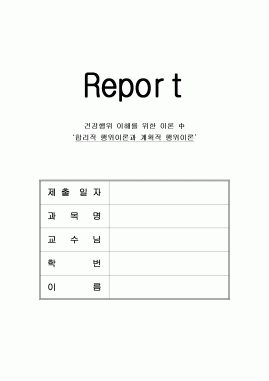 건강행위 이해를 위한 이론 中 합리적 행위이론과 계획적 행위이론 및 적용 예-1페이지