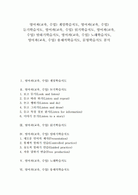 영어과(교육, 수업) 게임학습지도, 영어과(교육, 수업) 듣기학습지도, 영어과(교육, 수업) 읽기학습지도, 영어과(교육,수업) 말하기학습지도, 영어과(교육,수업) 노래학습지도, 영어과 총체적학습지도, 문형학습지도-1페이지