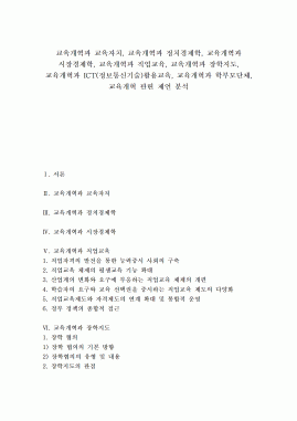 교육개혁과 교육자치, 교육개혁과 정치경제학, 교육개혁과 시장경제학, 교육개혁과 직업교육, 교육개혁과 장학지도, 교육개혁과 ICT(정보통신기술)활용교육, 교육개혁과 학부모단체, 교육개혁 관련 제언 분석-1페이지