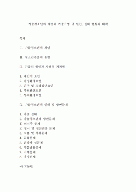 가출청소년의 개념과 가출유형 및 원인, 실태 현황과 대책-1페이지