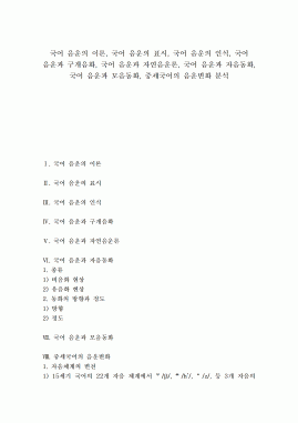 [국어 음운][구개음화][자음동화][모음동화]국어 음운 이론, 국어 음운 표시, 국어 음운 인식, 국어 음운과 구개음화, 국어 음운과 자연음운론, 국어 음운과 자음동화, 국어 음운과 모음동화, 중세국어 음운변화-1페이지