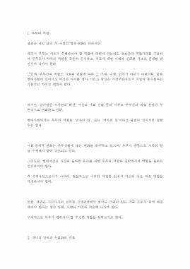 남성적,여성적 역할구분이 되지않고 있는 현대사회에서 성역할변화에 따른 개인의 정체감을 형성하는 과정에서 겪는 어려움과 이를 극복할 수 있는 방안에 대해 토론하시오-1페이지