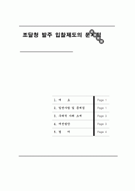 조달청 발주 입찰제도의 문제점-1페이지