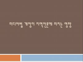 미디어법 개정이 지역언론에 미치는 영향-1페이지