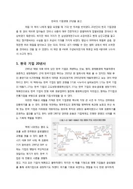 한국의 기업경영 20년을 읽고-1페이지