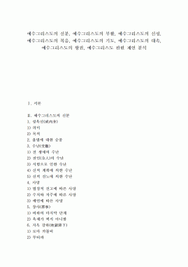 [예수그리스도]예수그리스도의 신분, 예수그리스도의 부활, 예수그리스도의 신성, 예수그리스도의 복음, 예수그리스도의 기도, 예수그리스도의 대속, 예수그리스도의 왕권, 예수그리스도 관련 제언 분석-1페이지