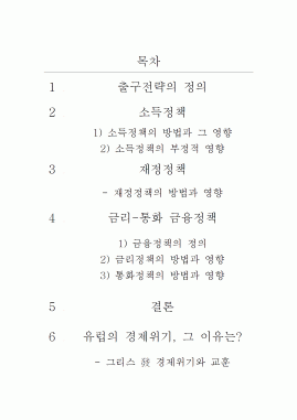 출구전략으로써의 가용정책수단과 그 효과(+유럽의 경제위기)-1페이지