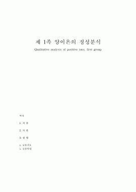 제1족_양이온_정성분석레포트-1페이지