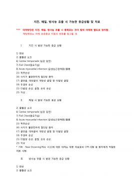 지진, 해일, 방사능 유출시 발생가능한 응급상황 및 응급처치-1페이지